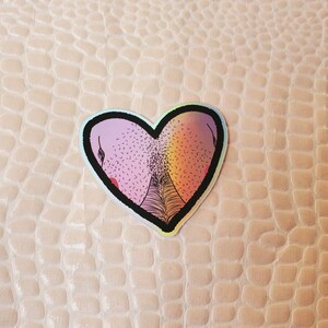 Hairy Cleavage Holographic Sticker - Etsy