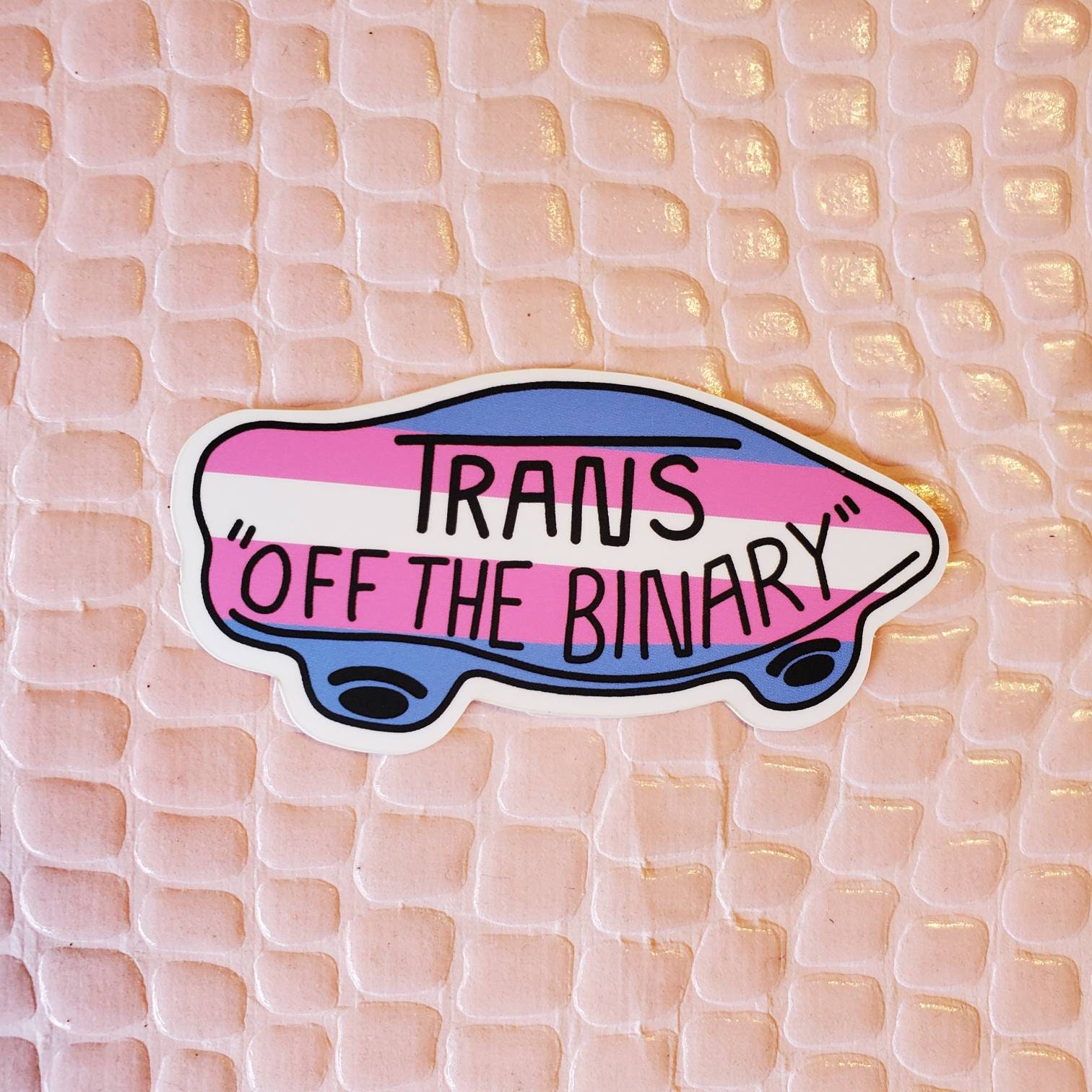 Trans off the Binary Sticker | Etsy