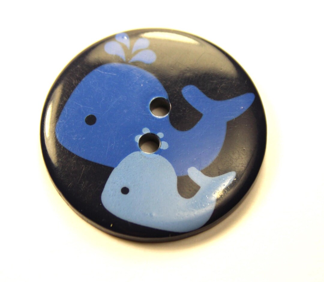 Whale Button Mom and Baby Whale Button Whale Embellishment Nautical ...