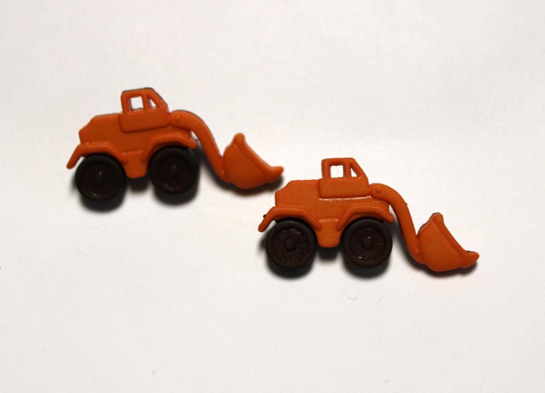 2 Construction Work Zone Buttons Bulldozer Button Construction ...