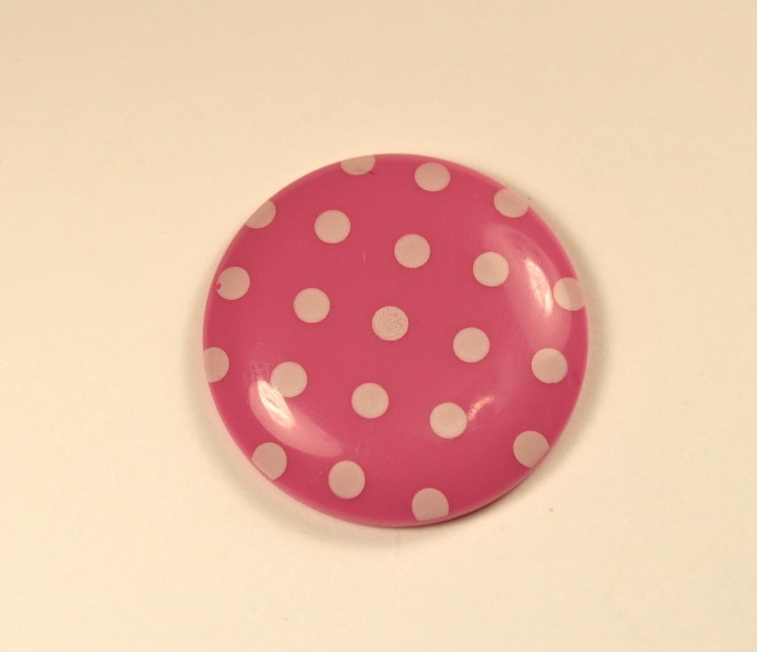 Pink Polka Dot Button Shank Back 7/8 - Etsy
