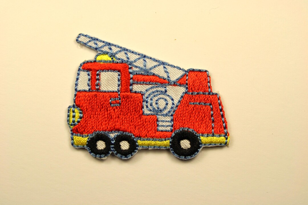 Fire Truck Applique Iron on Fire Truck Patch Fire Truck Embellishment ...