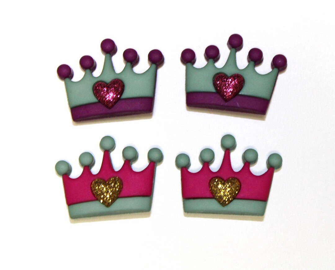 4 Crown Buttons Shank Back Crown Embellishments - Etsy