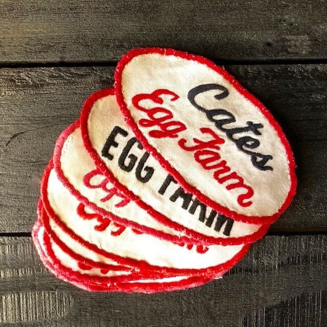 Four (4) Cate's Egg Farm Sew-on Cloth Patches, Set of Four; Egg Farm ...