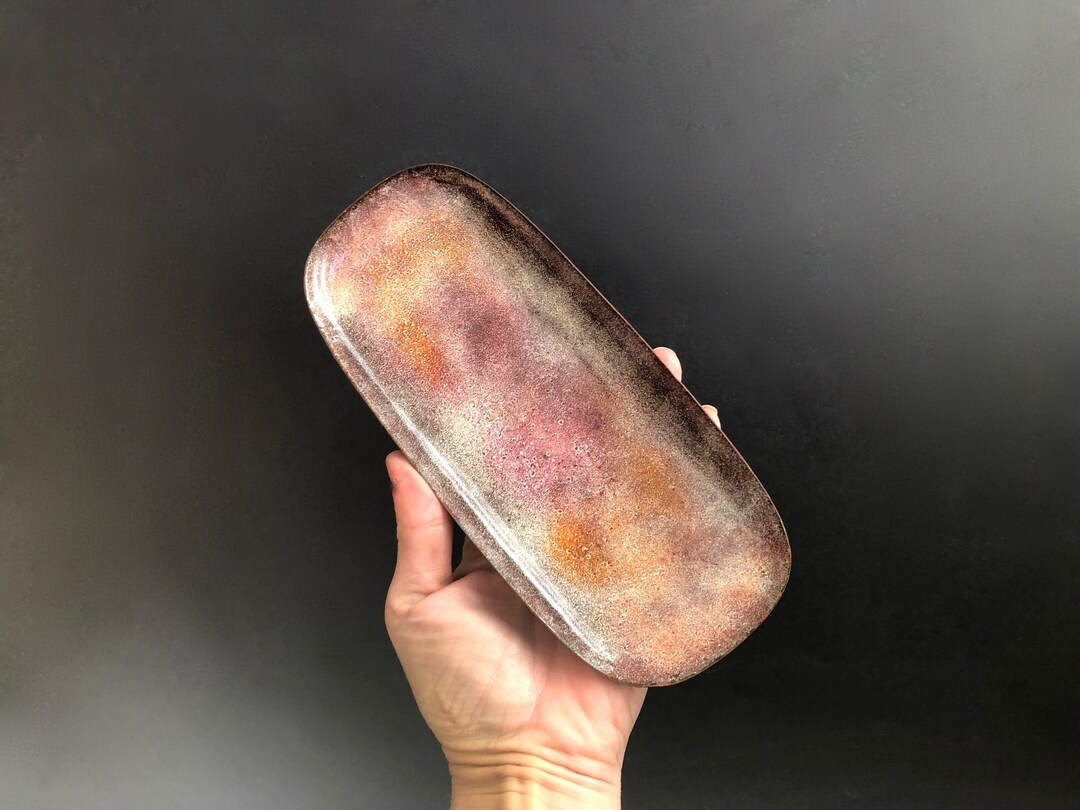 Mid-century Enameled Copper Tray in the Style of Bovano; Mid-century ...