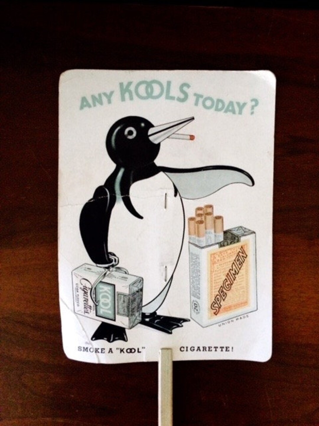 1930s Kool Cigarettes Paper Advertising Fan Featuring Willie the ...