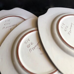 Set/4 Mid-century Elle Pottery Keramikk Norway Pink Dinner Plates ...