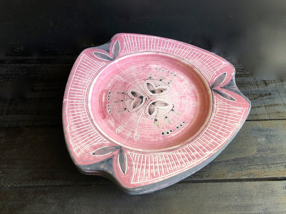 Set/4 Mid-century Elle Pottery Keramikk Norway Pink Dinner Plates ...