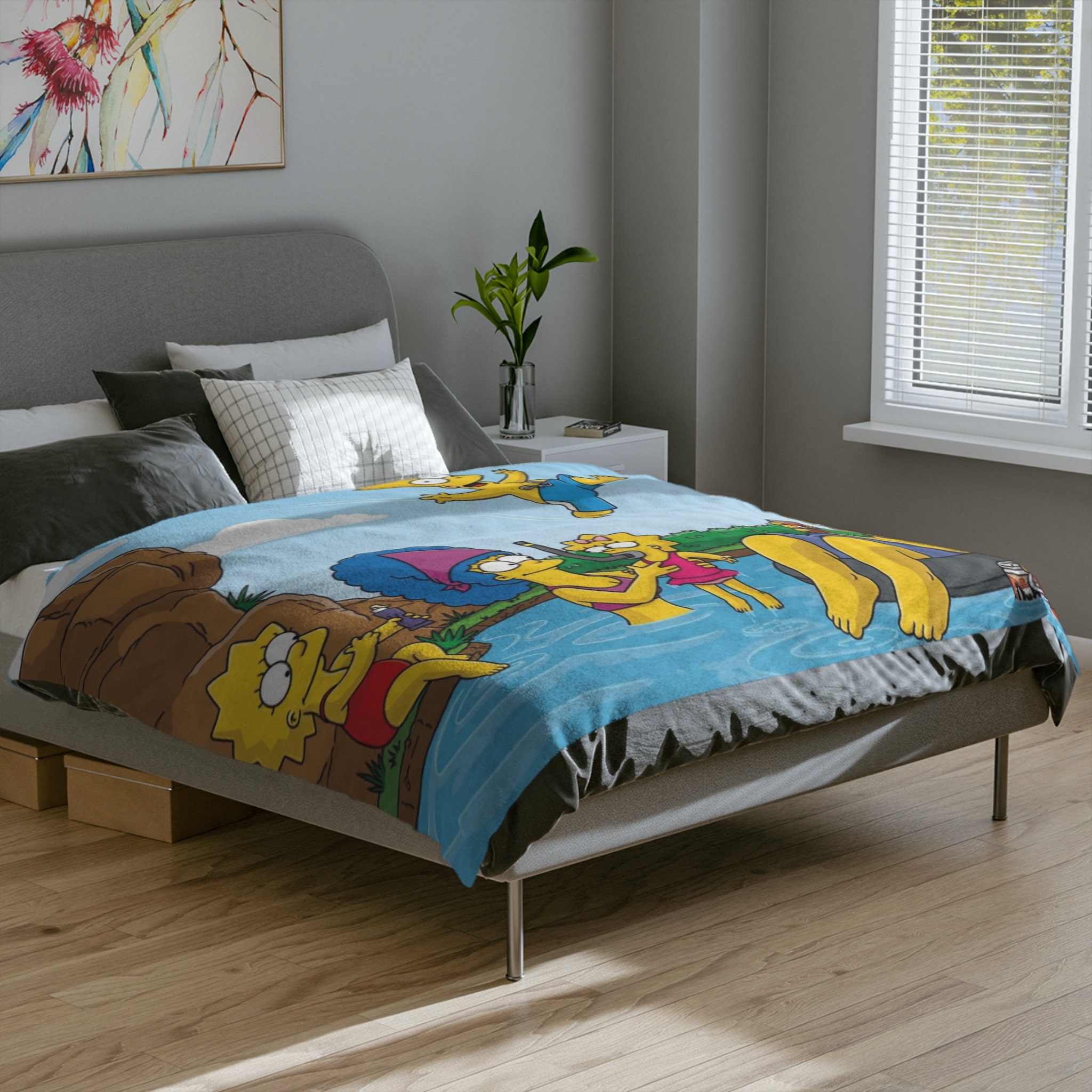 The New Simpsons Blanket - Etsy