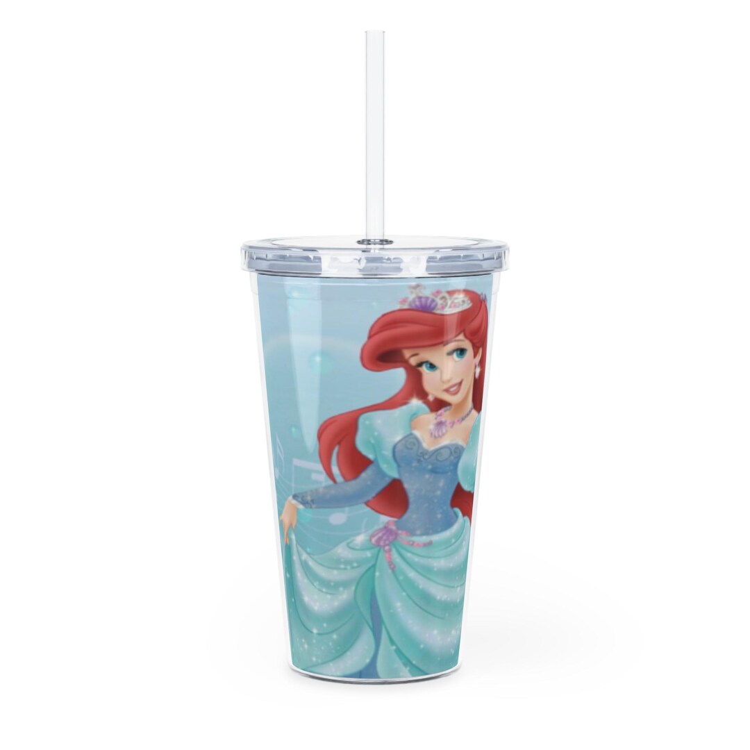 Princess Ariel Kids Cup W/ Lid & Straw - Etsy