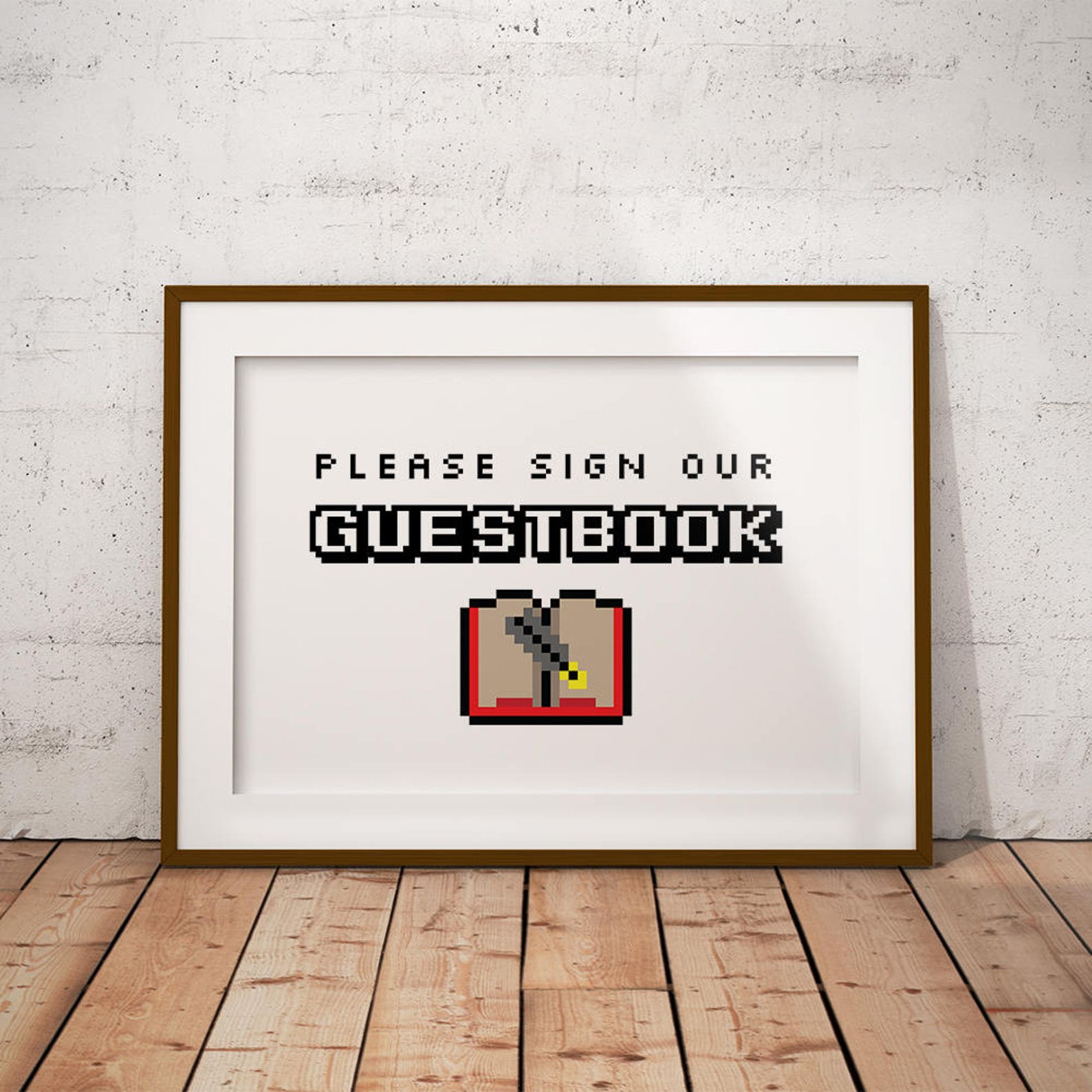 Video Game Wedding 8 Bit Guestbook Sign, Gamer Wedding, Printable ...