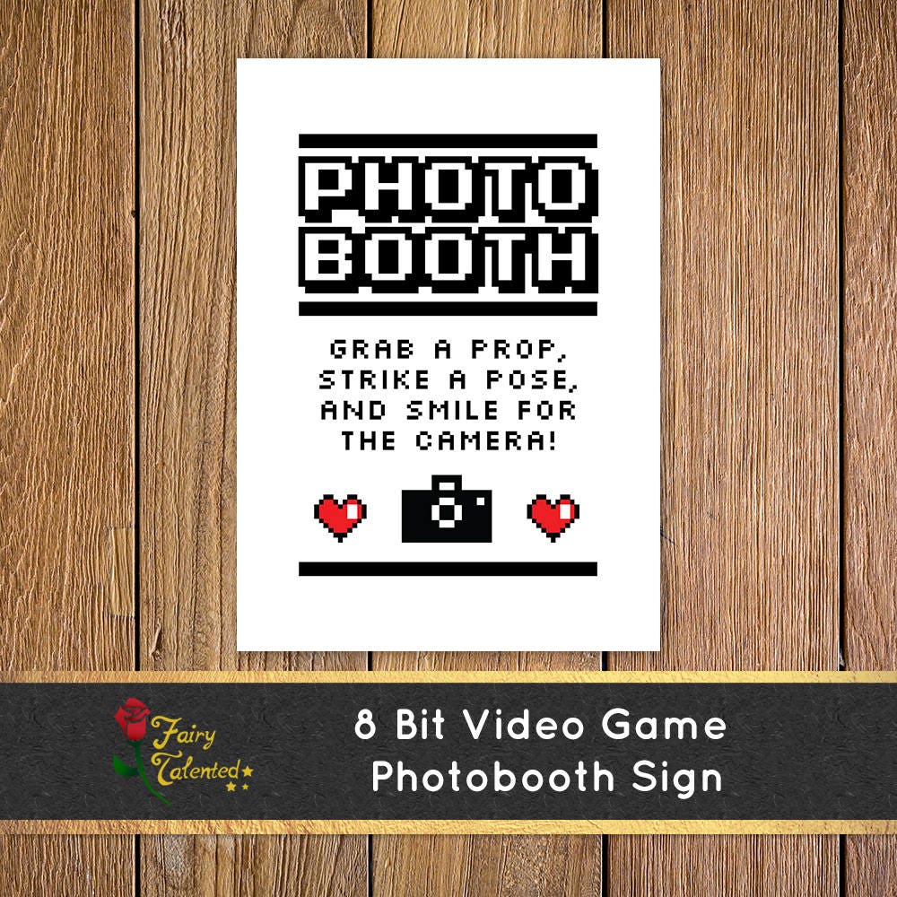 Video Game Wedding 8 Bit Photobooth Sign, Gamer Wedding, Printable ...
