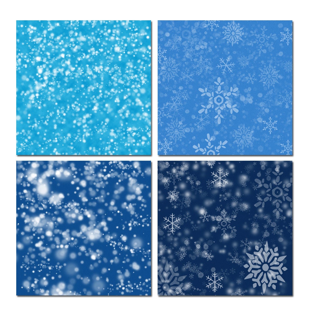 Frozen Digital Paper Pack - Winter Theme Digital Paper - Snow, Ice, and ...