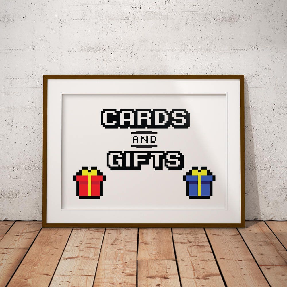 Video Game Wedding 8 Bit Cards and Gifts Sign, Gamer Wedding, Printable ...