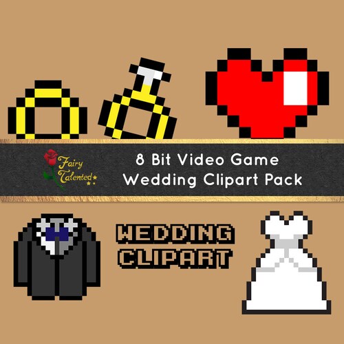 Video Game Wedding 8 Bit Clipart Set Gamer Wedding 8 Bit - Etsy