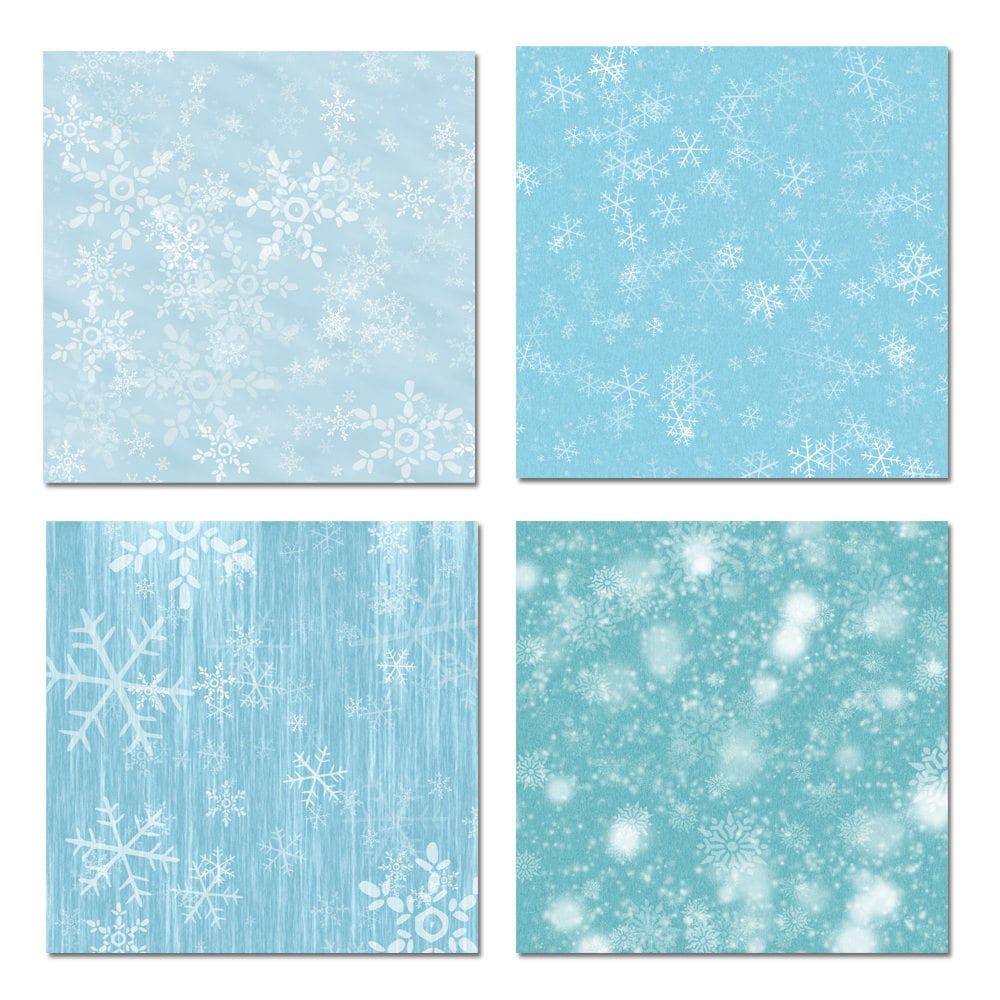 Frozen Digital Paper Pack - Winter Theme Digital Paper - Snow, Ice, and ...