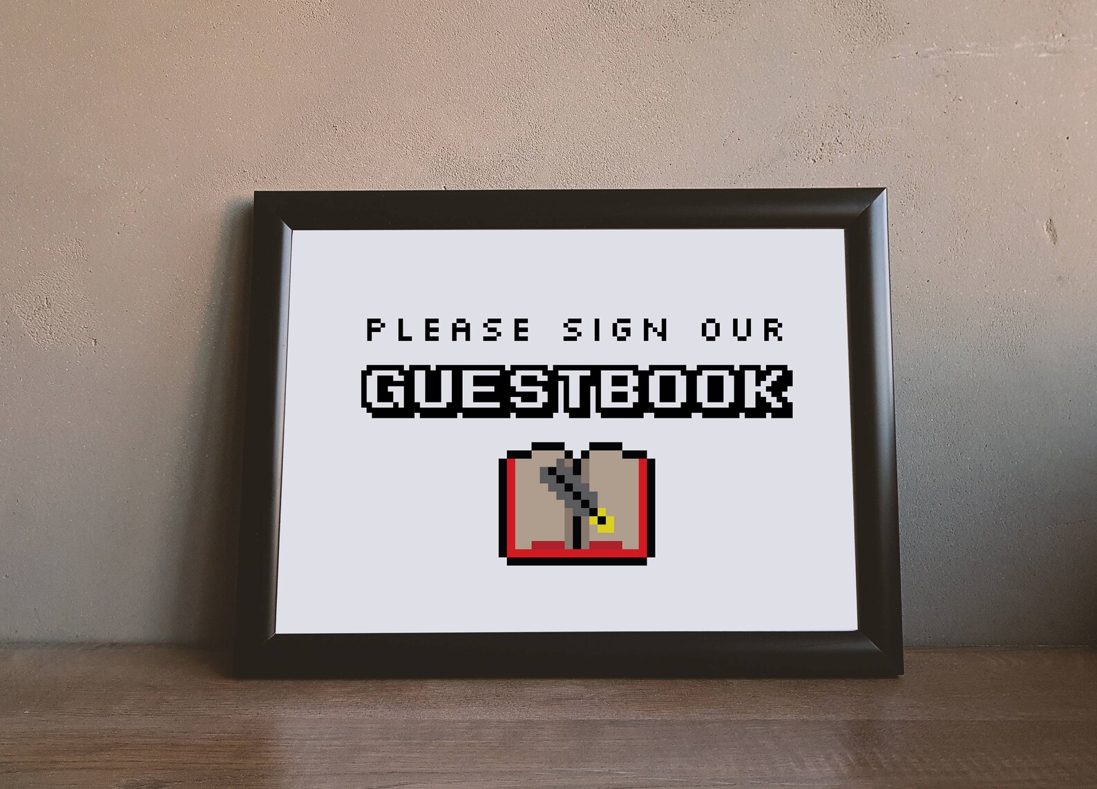 Video Game Wedding 8 Bit Guestbook Sign, Gamer Wedding, Printable ...