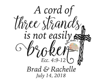A Cord of THREE Strands is Not Easily BROKEN SVG Cut File - Etsy