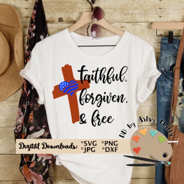 Free Cross and Heart Svg - Etsy