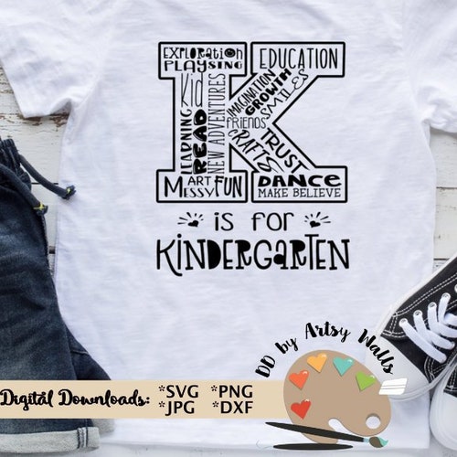 K is for Kindergarten Svg for First Day of Kindergarten - Etsy