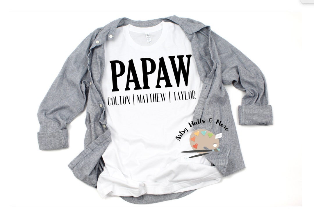 Custom SVG File PAPAW and Children's Names Svg Cut File Decal Tshirt ...
