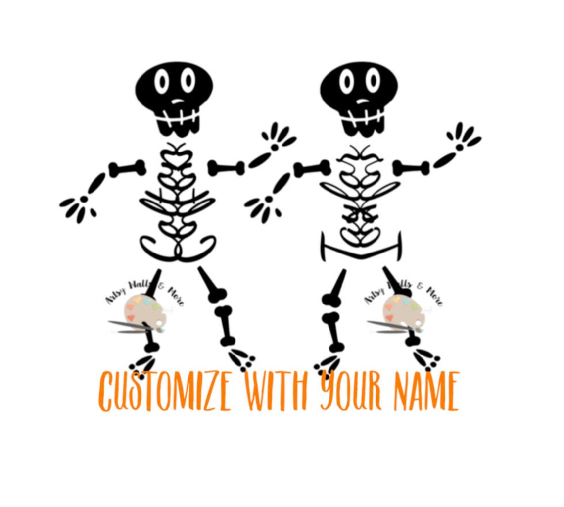 A Custom Skeleton With Names SVG Cut File Skeleton With Names - Etsy