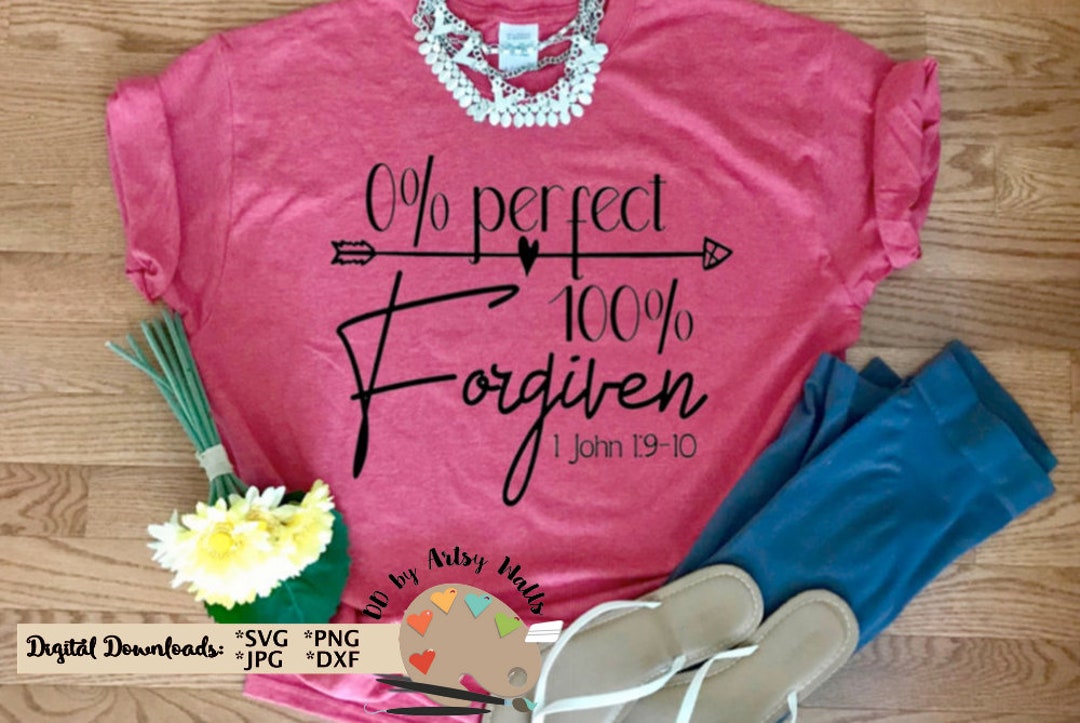 0% Perfect 100 Percent Forgiven Svg CUT File File Faith Svg Christian ...