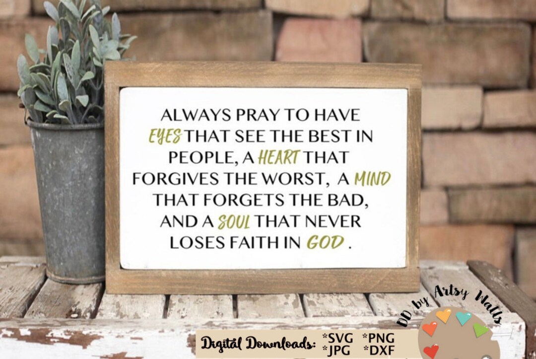 Always Pray SVG CUT File for Silhouette Cricut Christian Svg Faith ...