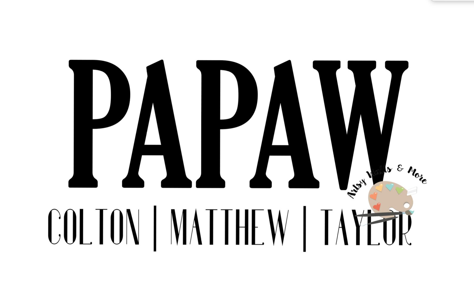 Custom SVG File PAPAW and Children's Names Svg Cut File Decal Tshirt ...