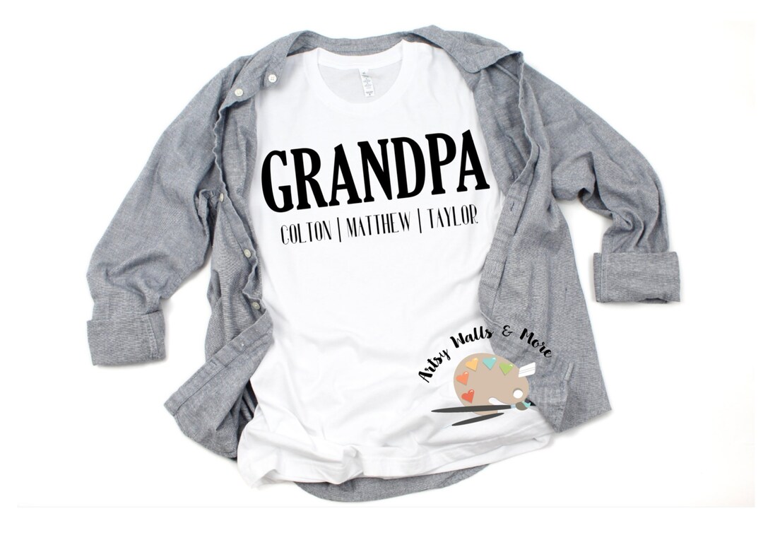 Custom SVG File GRANDPA and Children's Names Svg Cut File Tshirt ...