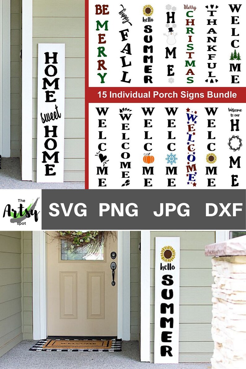 Front Porch Wood Sign Bundle Svg CUT FILE Porch Sign Svg - Etsy