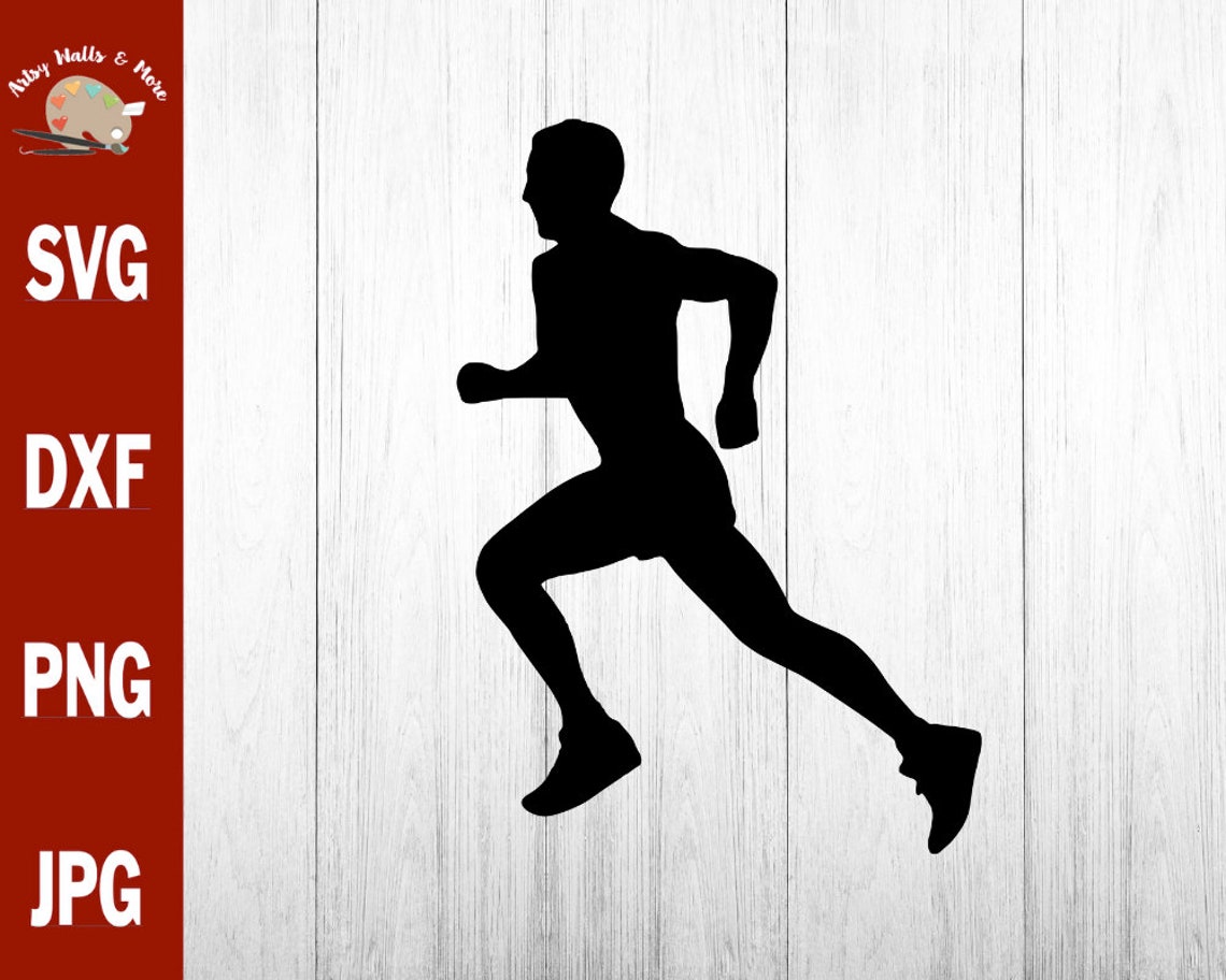 Runner svg runner man boy male silhouette svg cut file | Etsy