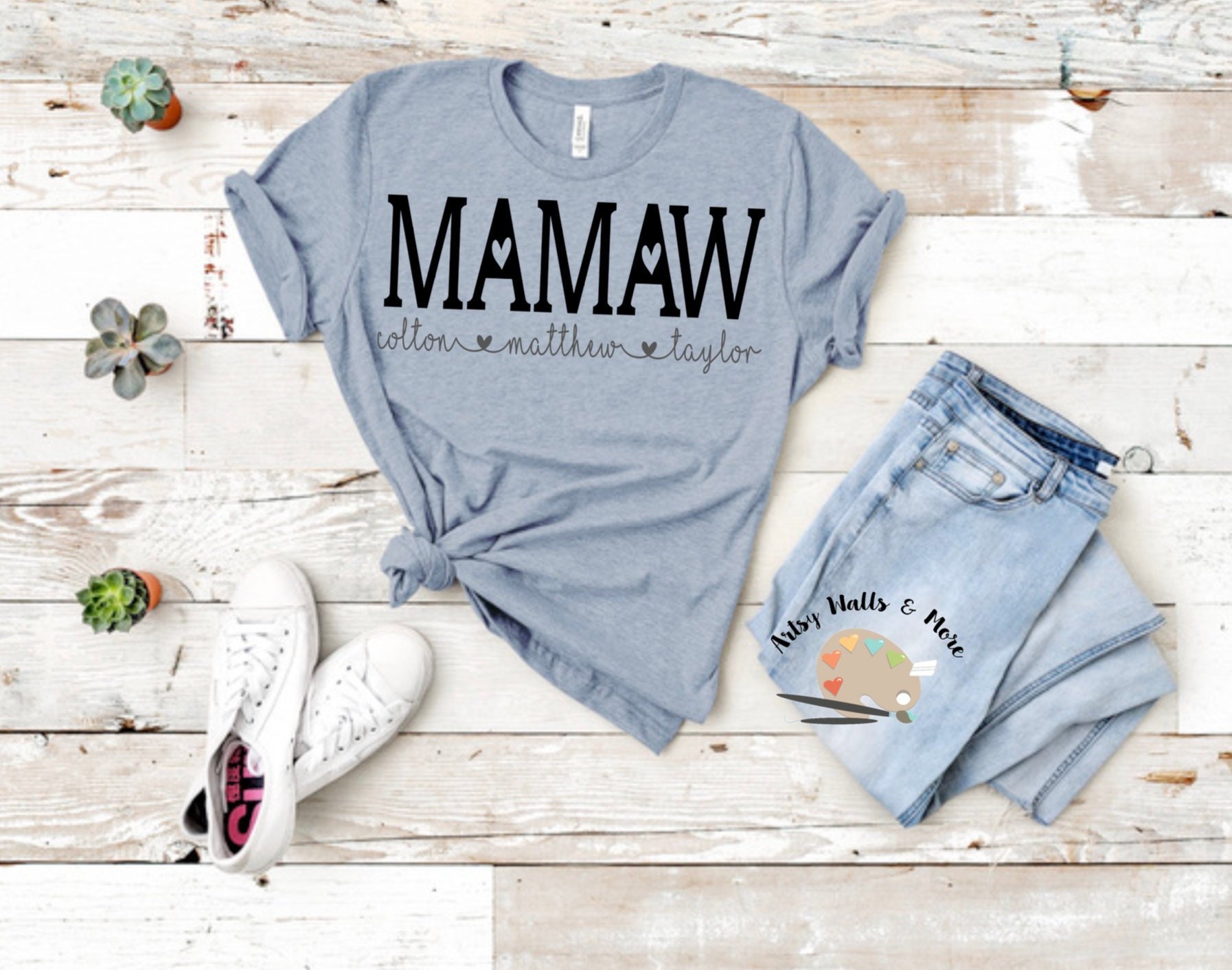 Custom SVG File MAMAW and Children's Names Svg Cut File Decal Tshirt ...