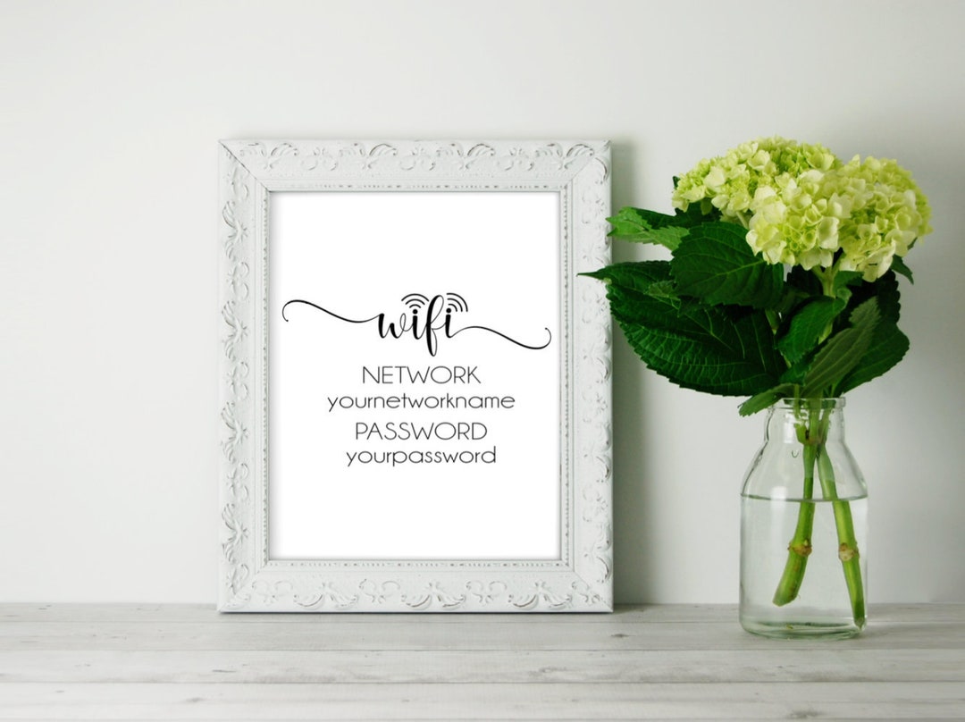 Wifi Password Printable Wall Art, Wifi Password Sign, Guest Bedroom ...