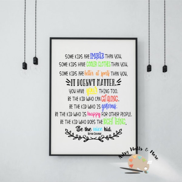 Be the Nice Kid - Etsy