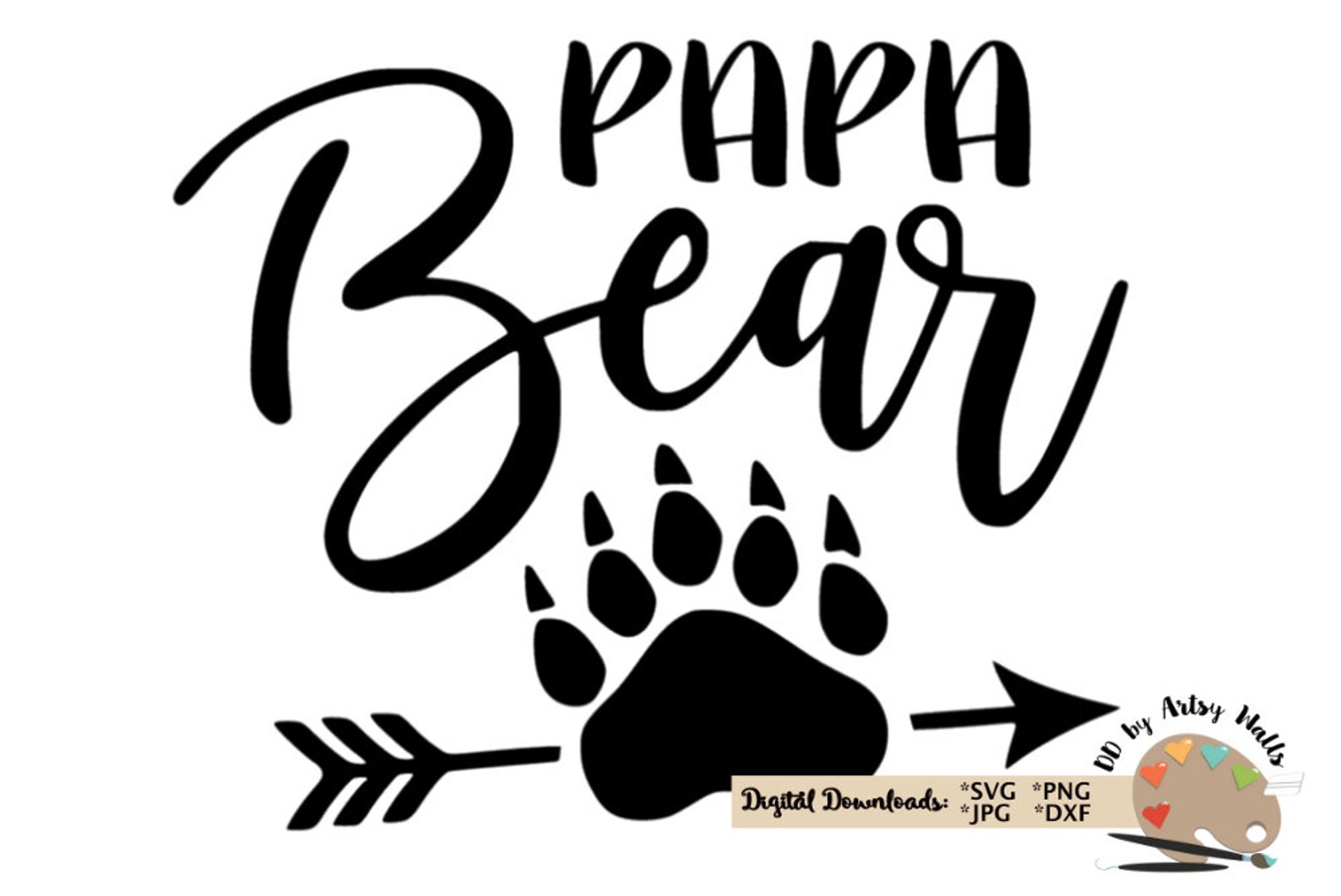 Papa Bear svg Papa Bear claw arrow svg png jpg diy mommy svg | Etsy