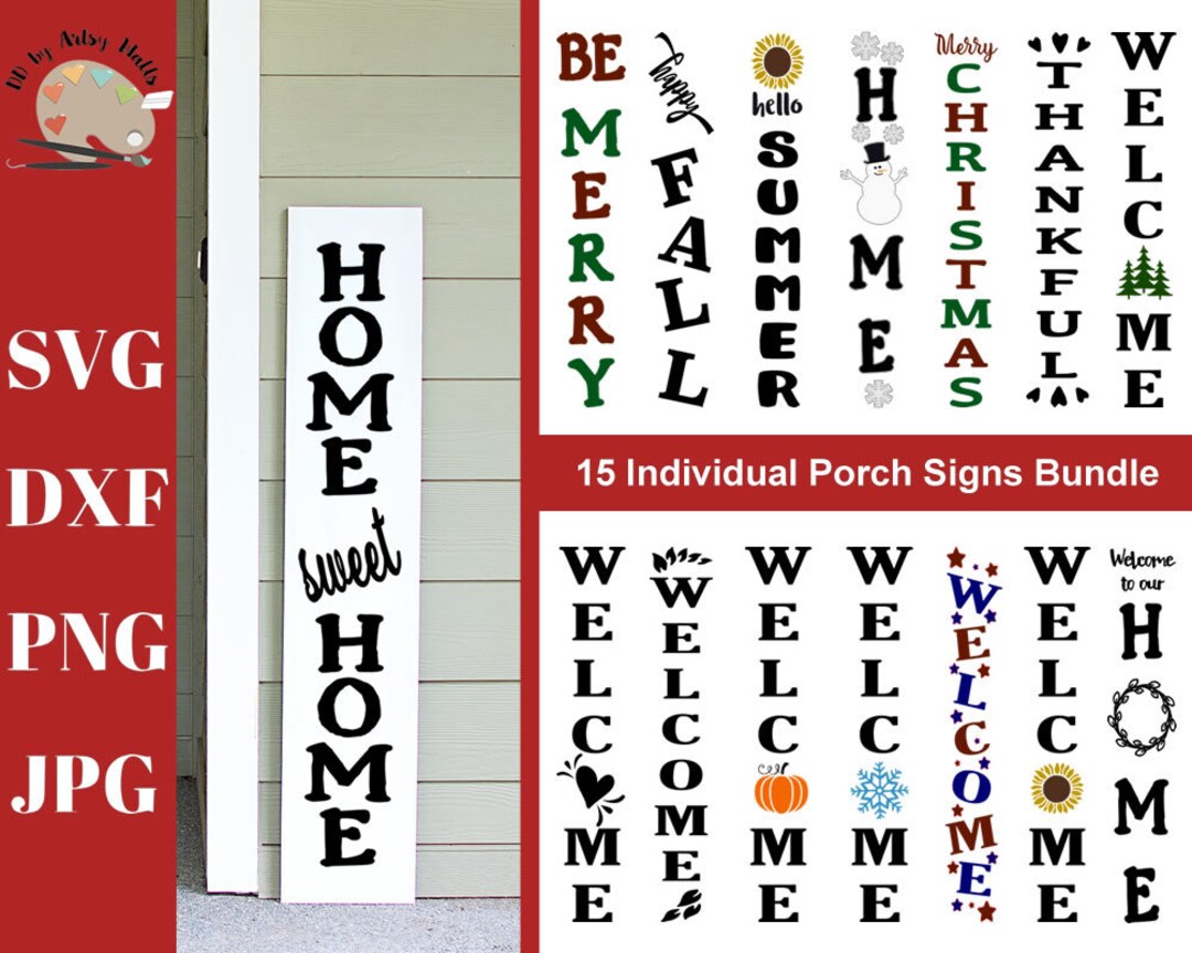 Front Porch Wood Sign Bundle Svg CUT FILE, Porch Sign Svg, Home Decor ...