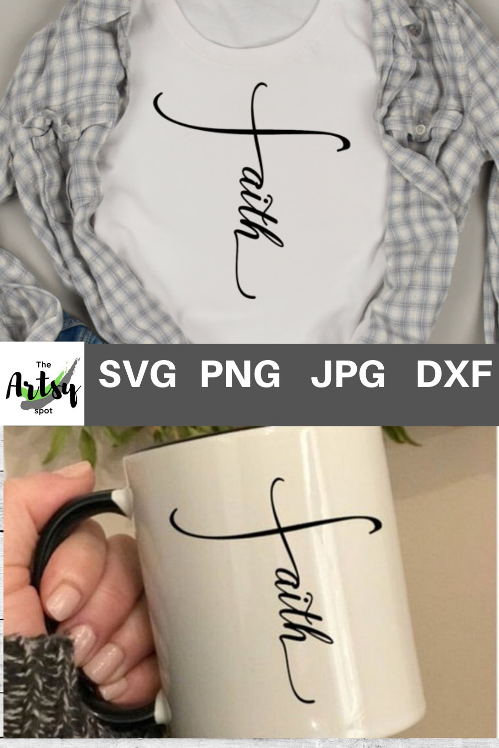 Faith Svg CUT File, Faith Cross Svg File Christian Faith and Sideways ...