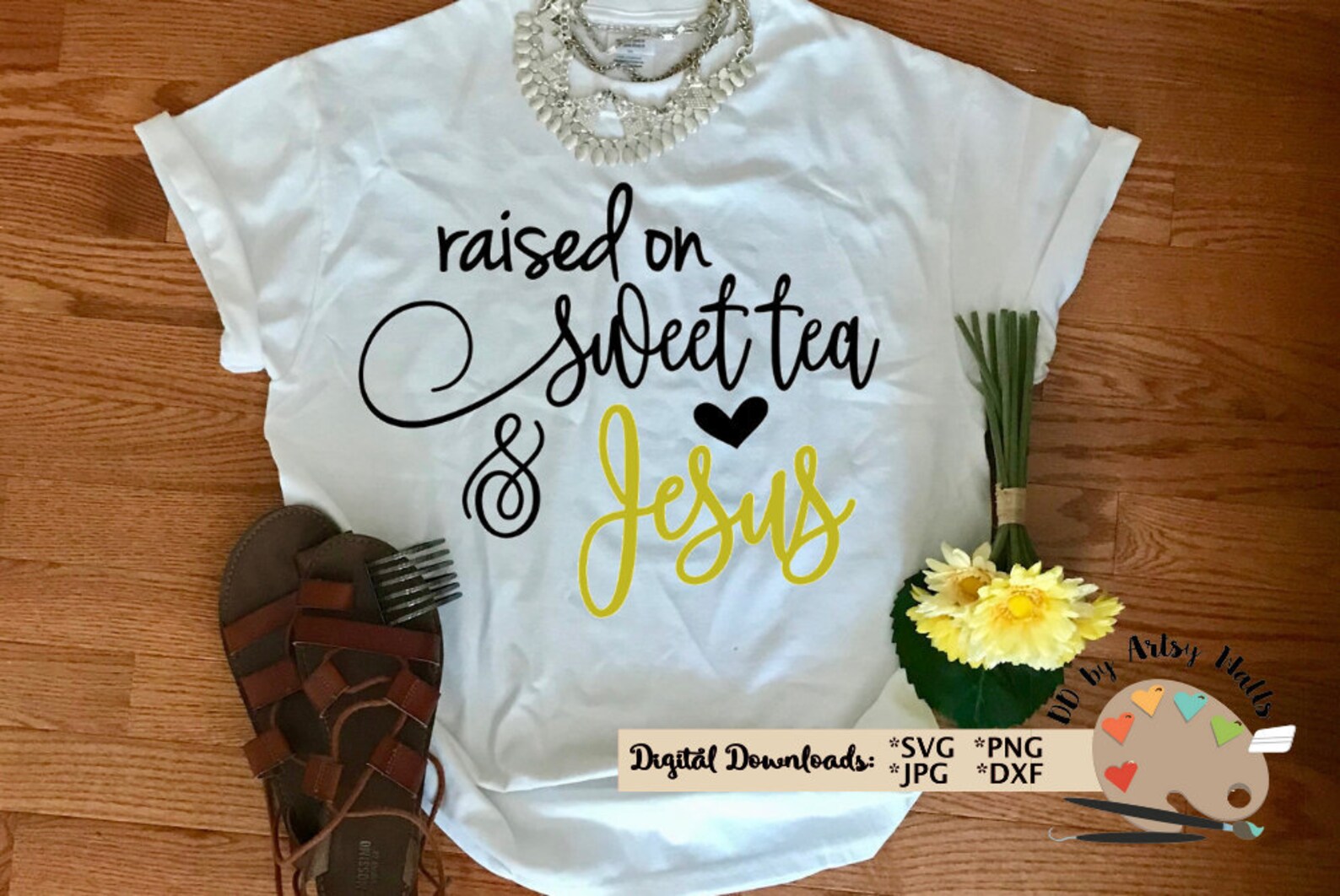 Raised on Sweet Tea and Jesus Svg, Jesus Quote Svg CUT File, Trendy ...