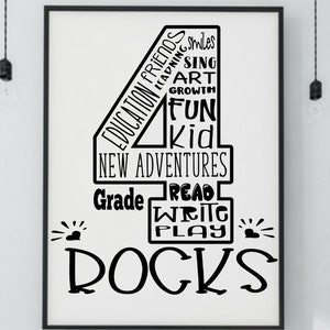4th Grade Rocks Svg First Day of 4th Grade T-shirts DIY, 4th Grade ...