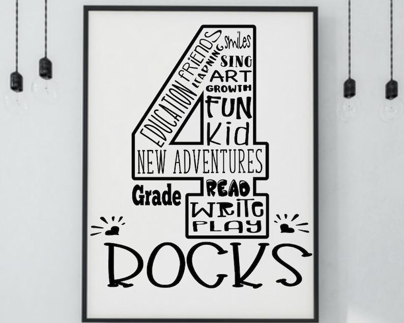 4th Grade Rocks Svg First Day of 4th Grade T-shirts DIY 4th | Etsy