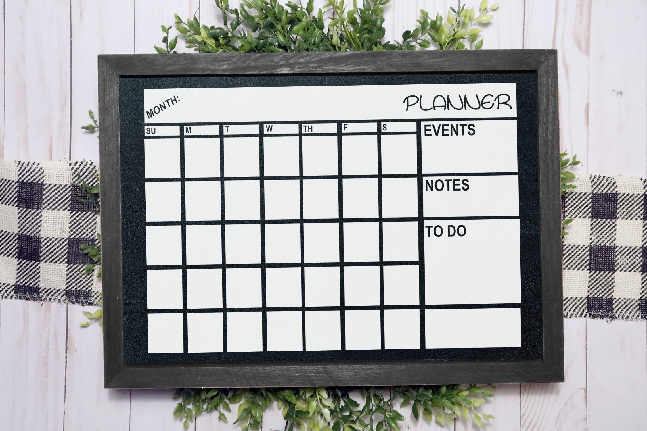 Monthly Planner Template svg chalkboard calendar svg dry erase | Etsy
