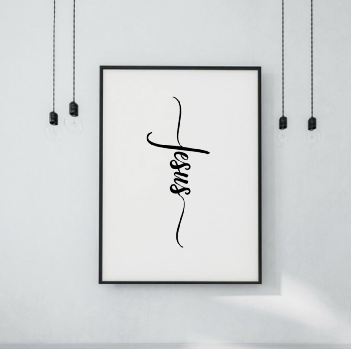 Jesus Sideways Cross Print Jesus Printable Wall Art Trendy | Etsy