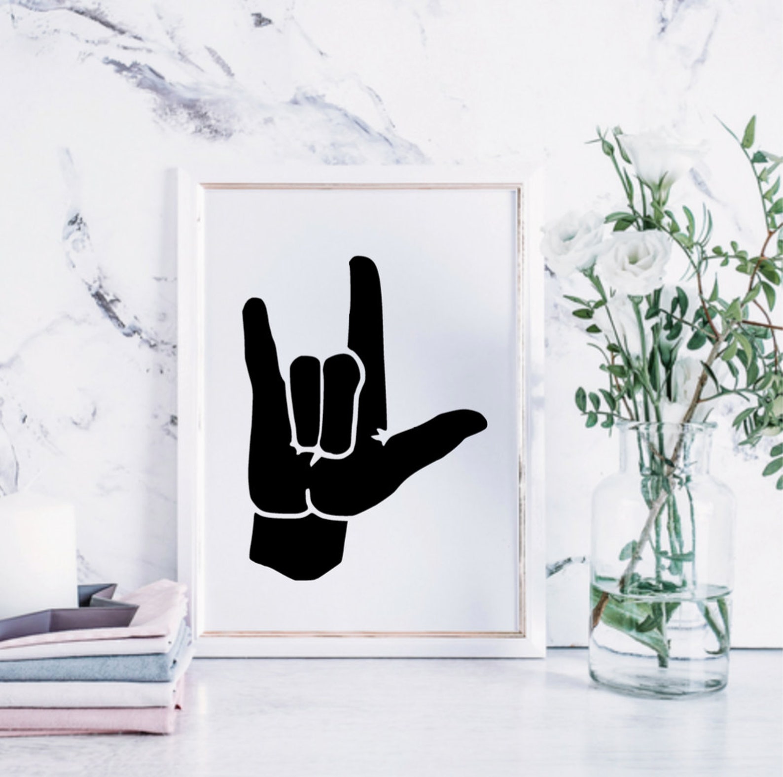 I Love You Sign Language Print Printable Wall Art I Love You - Etsy