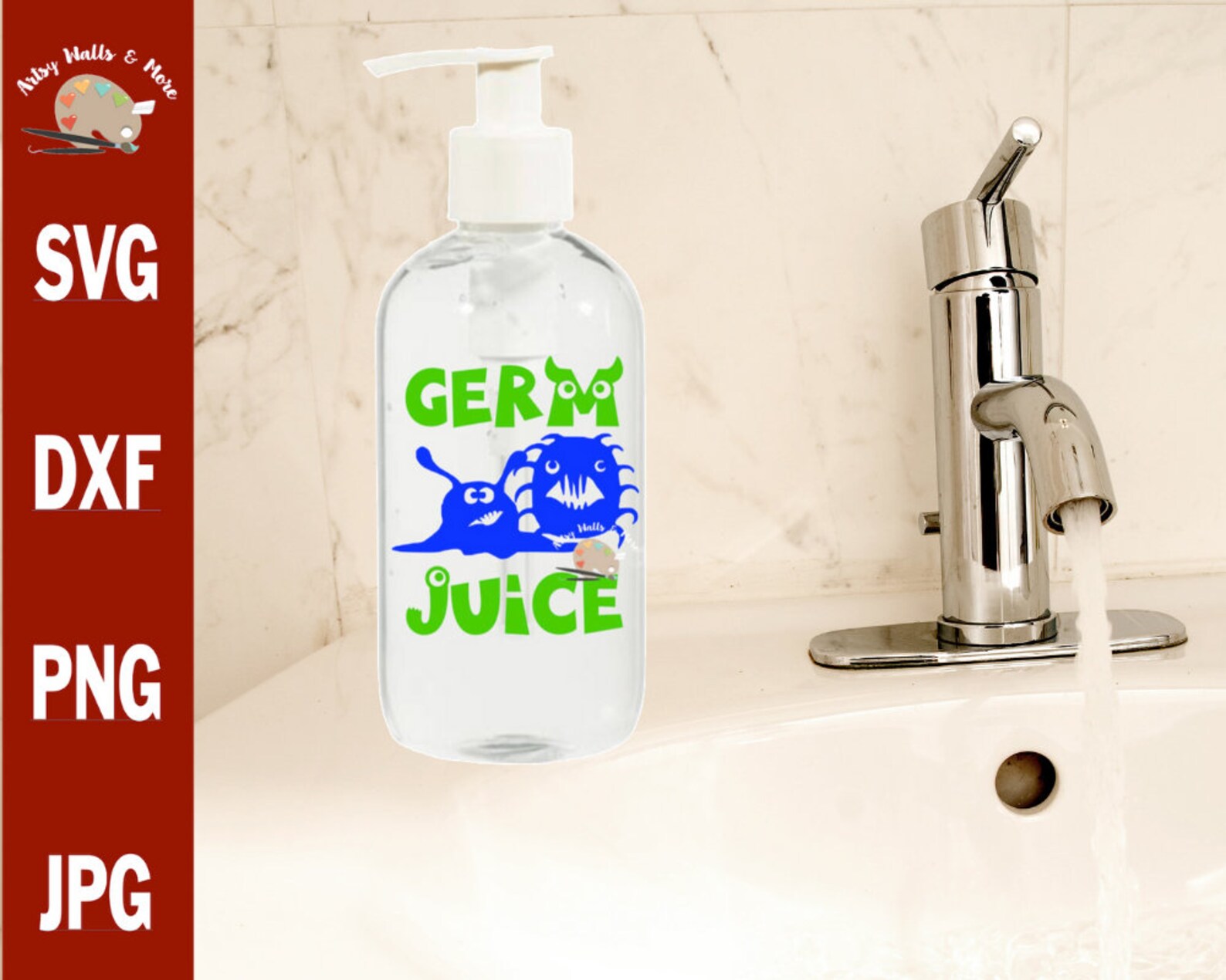 Germ Juice Svg Cut File Hand Sanitizer Bottle Decal SVG New | Etsy