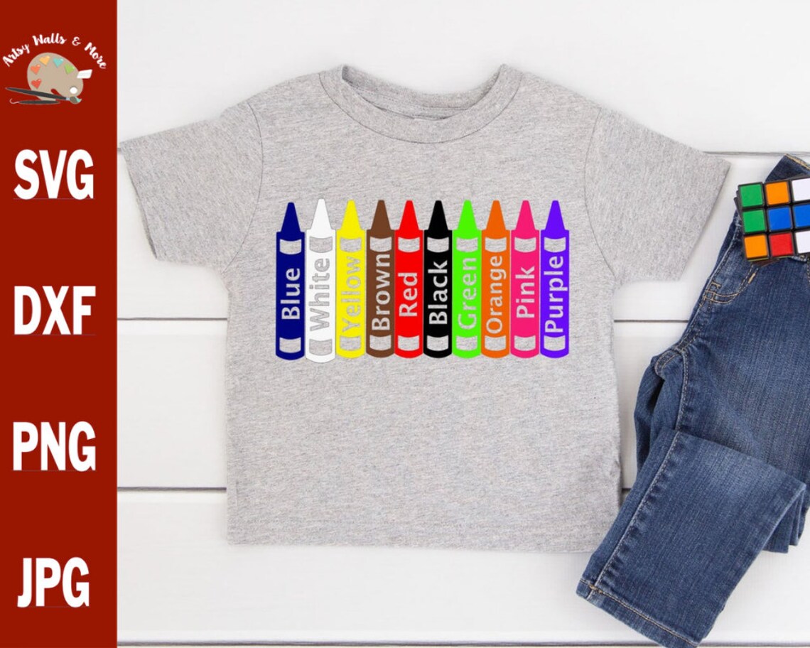 Crayons svg Colors svg CUT file svg dxf png jpg Teacher svg | Etsy