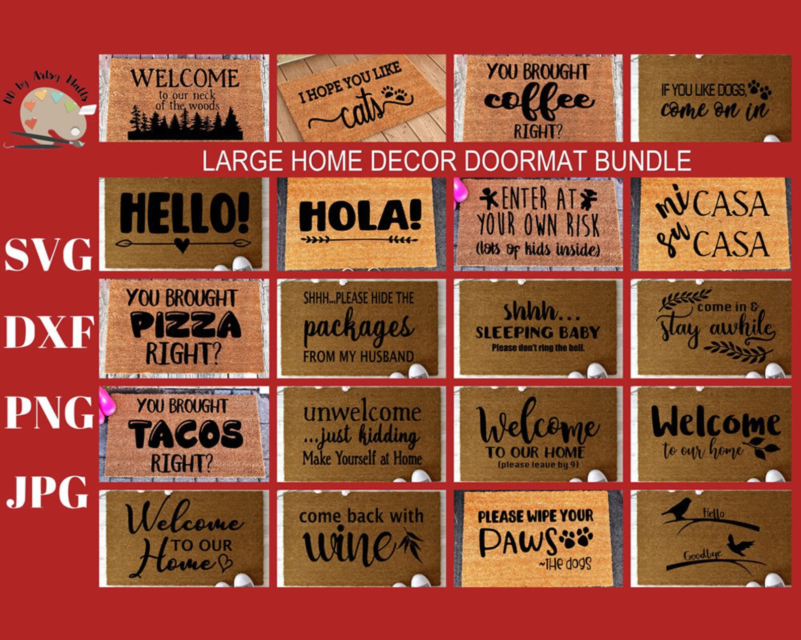 Doormat Bundle Svg CUT File Svg Dxf Png Jpg Welcome Mat Svg | Etsy