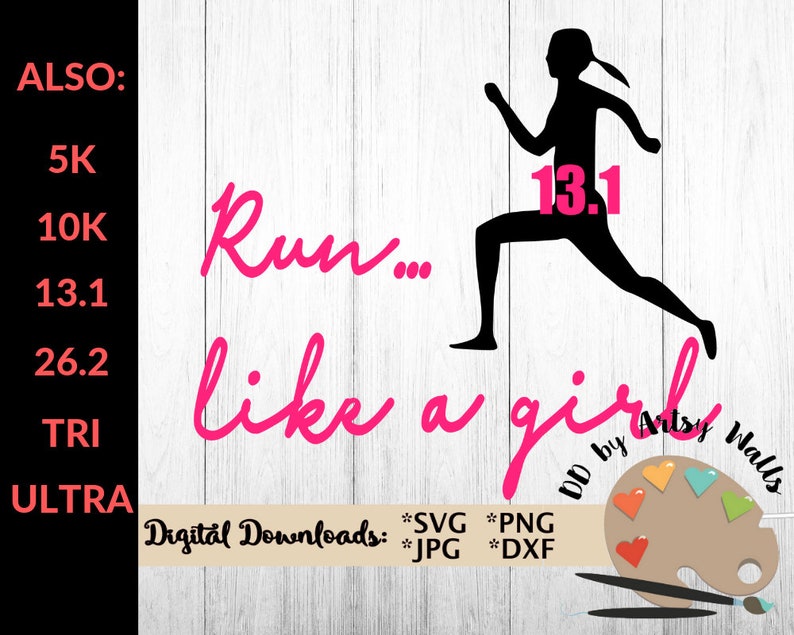 Run Like a Girl Svg Cut File Runner Svg Cut File Runner Girl Silhouette ...