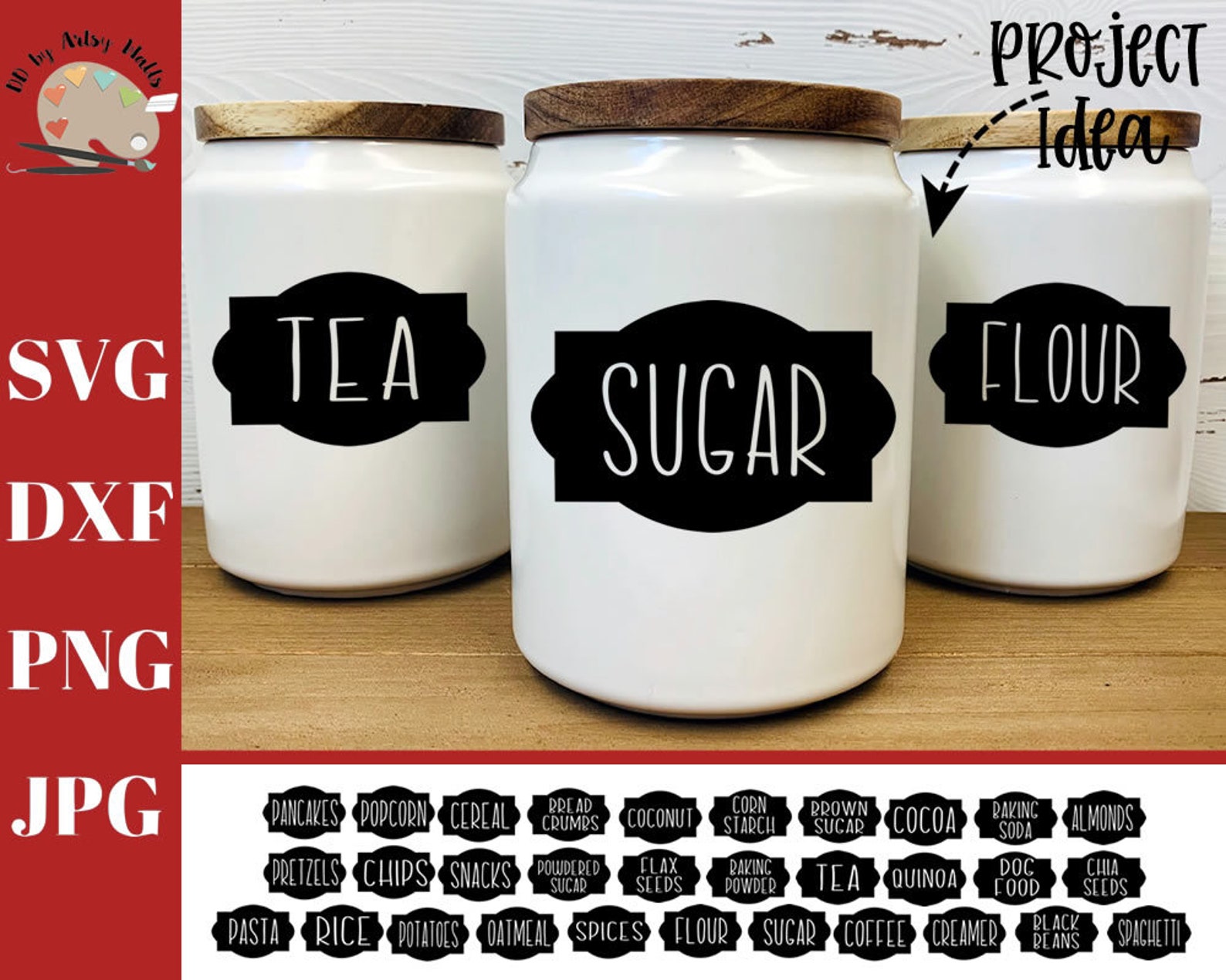 Farmhouse Labels Bundle Svg CUT File Svg Dxf Png Jpg Pantry - Etsy