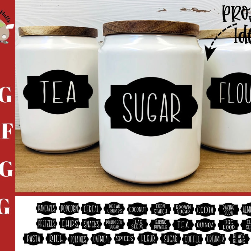 Canister Labels Svg - Etsy